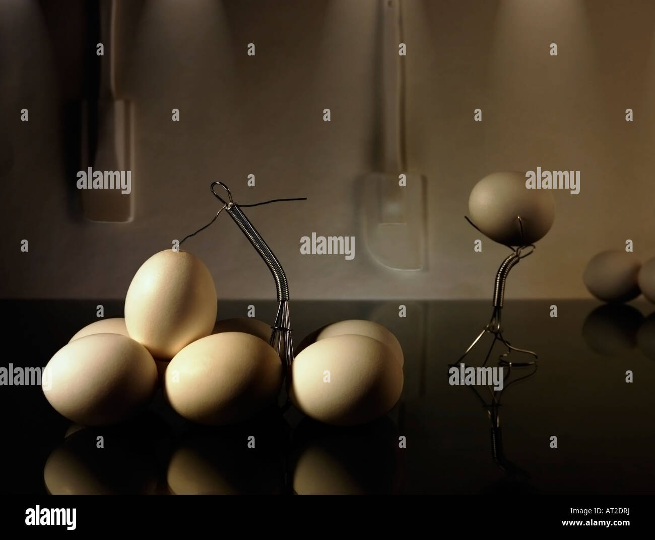 Indoor still life of kitchen utensils getting breakfast ready Stock ...