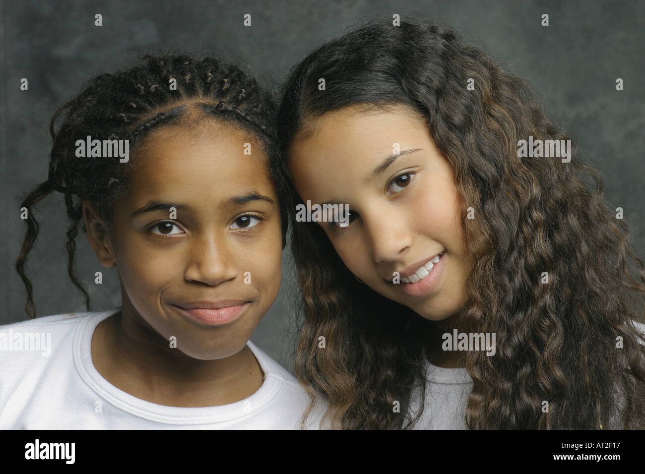 Portrait of two young girls Stock Photo - Alamy