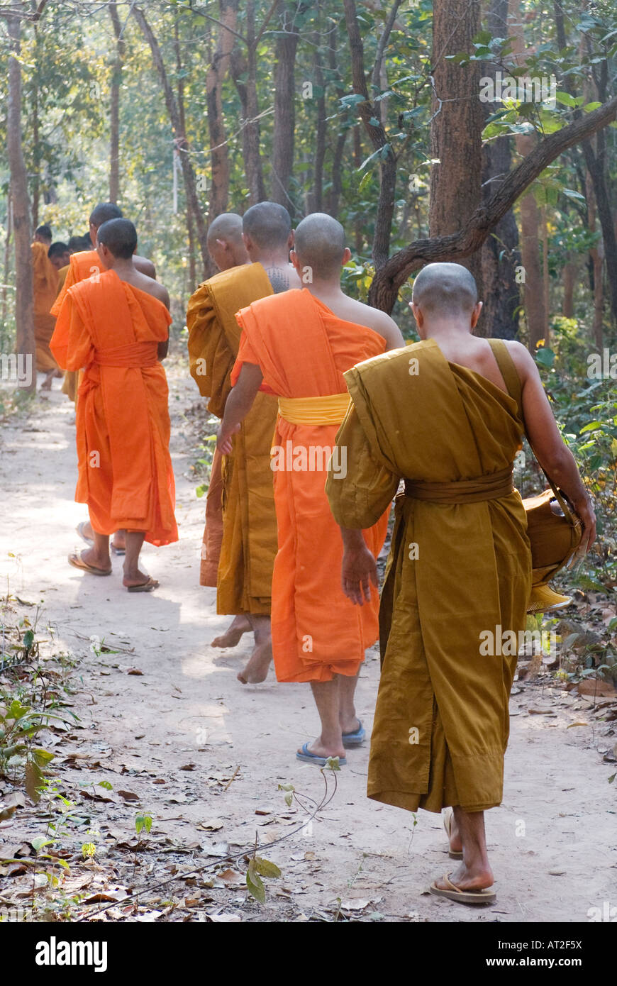Monks in a forest temple Isan the north east of Thailand Stock Photo ...