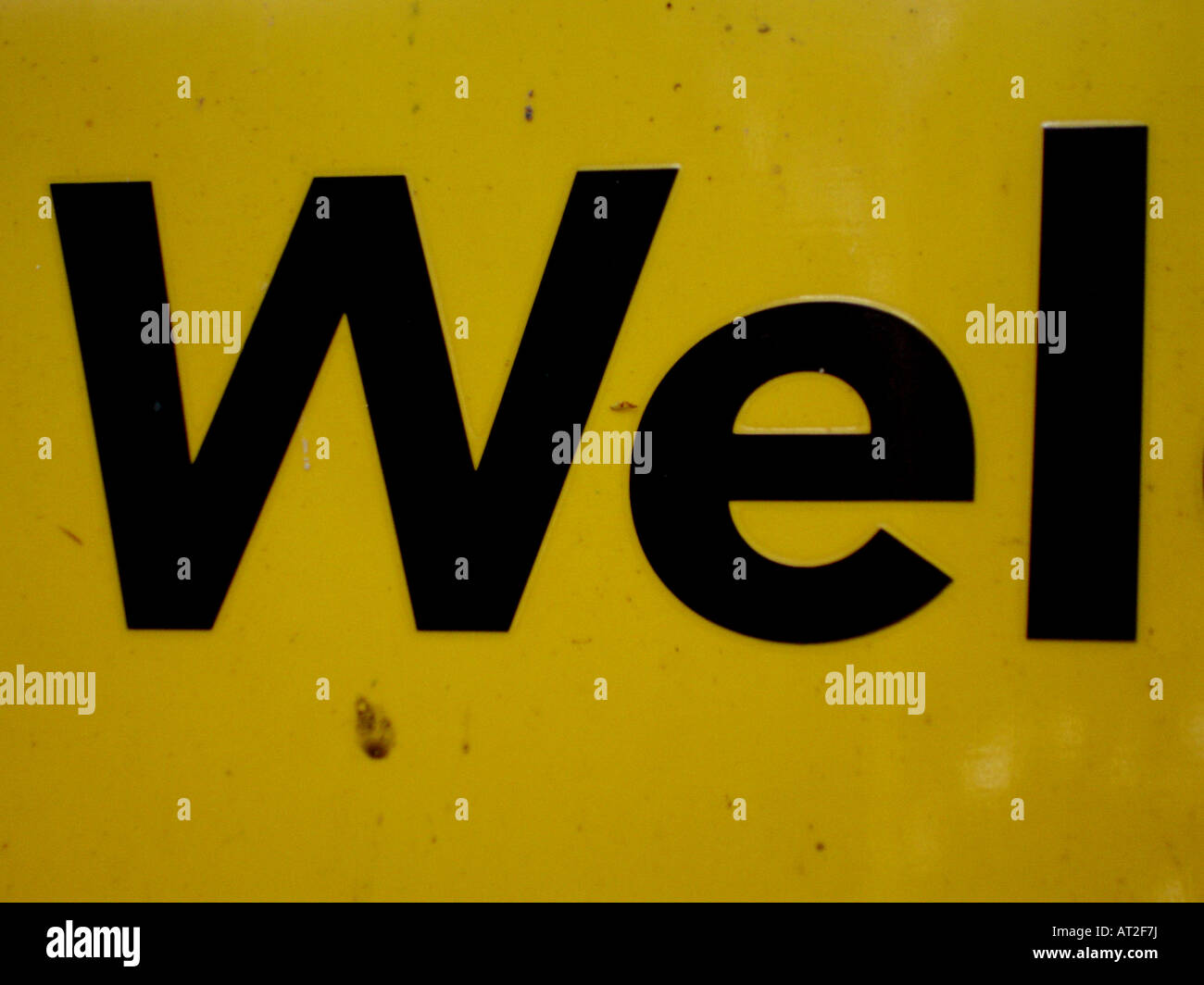 Close up of a welcome sign Stock Photo - Alamy