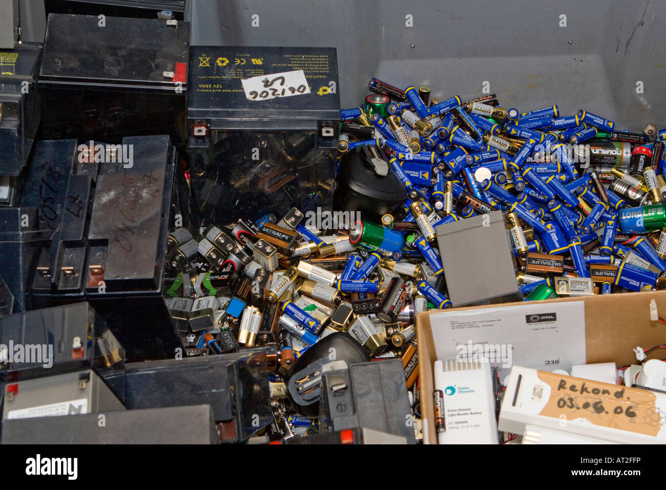 Battery recycling container hi-res stock photography and images - Alamy