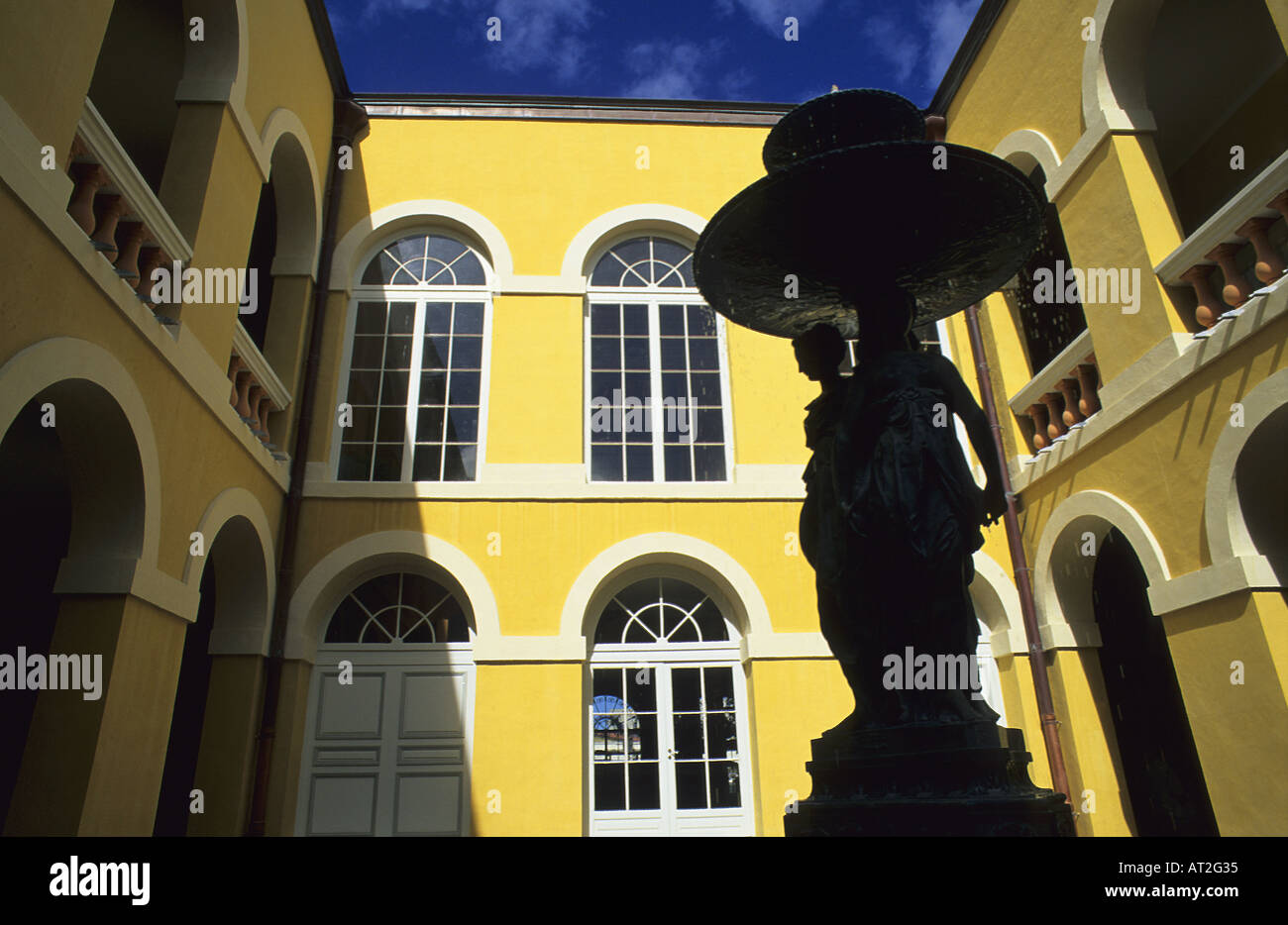 Courtyard of the Saint Denis Town Hall Reunion Island France Stock ...