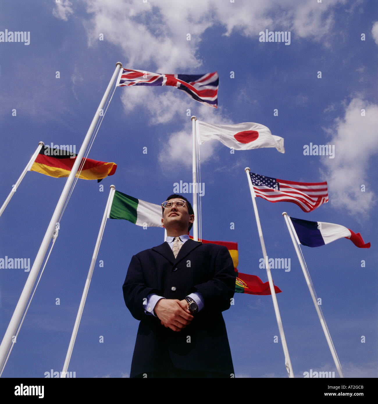 Businessman flying a flag hi-res stock photography and images - Alamy