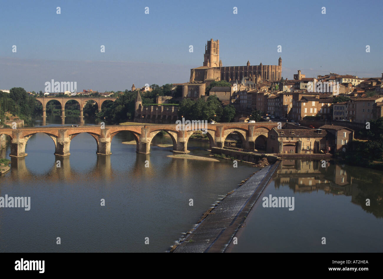 Albi the red Bridge and old village France Stock Photo - Alamy