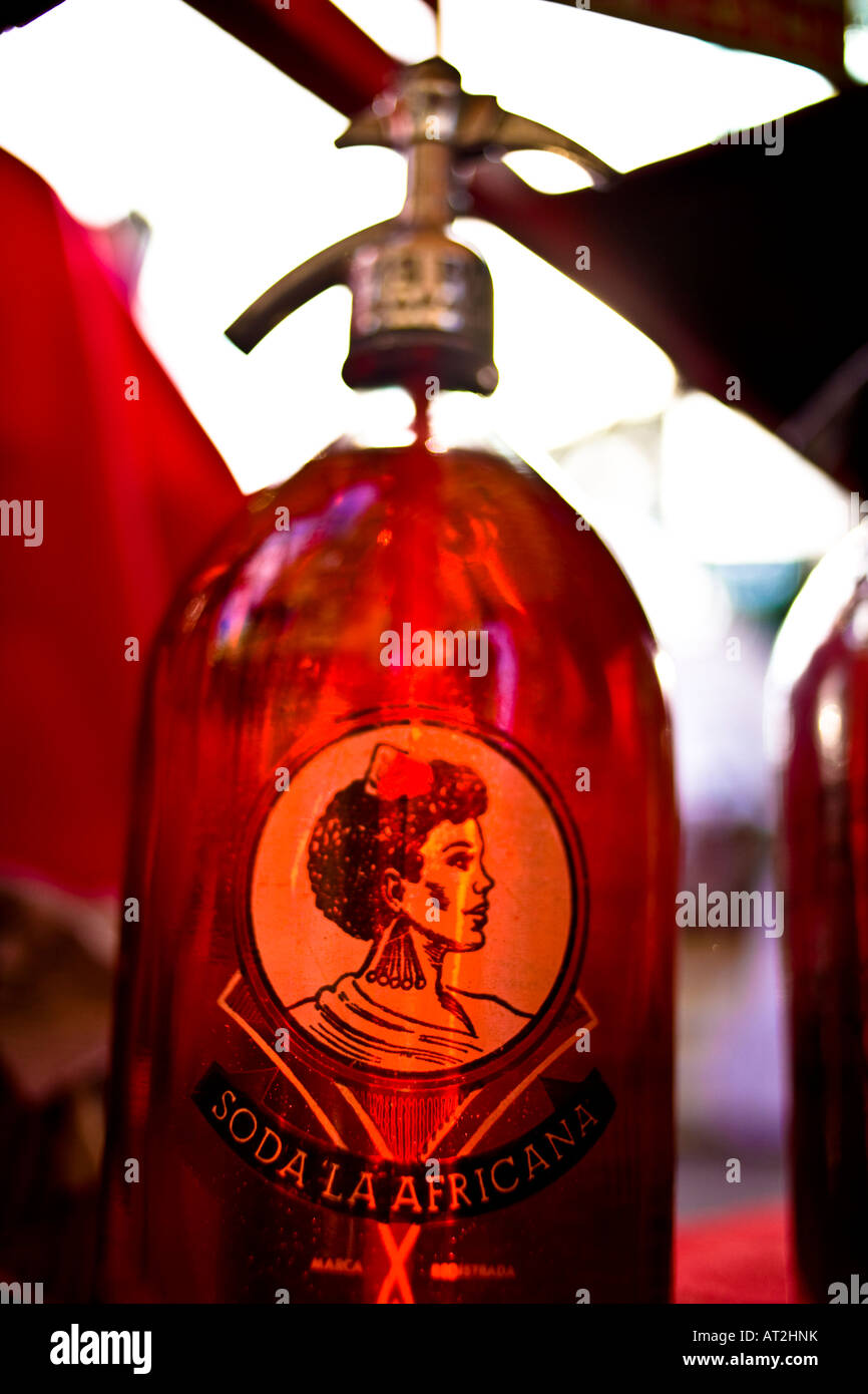 antique soda bottles in San Telmo open flea market Buenos Aires ...
