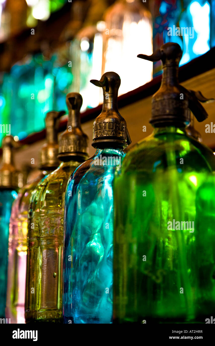 antique soda bottles in San Telmo open flea market Buenos Aires ...