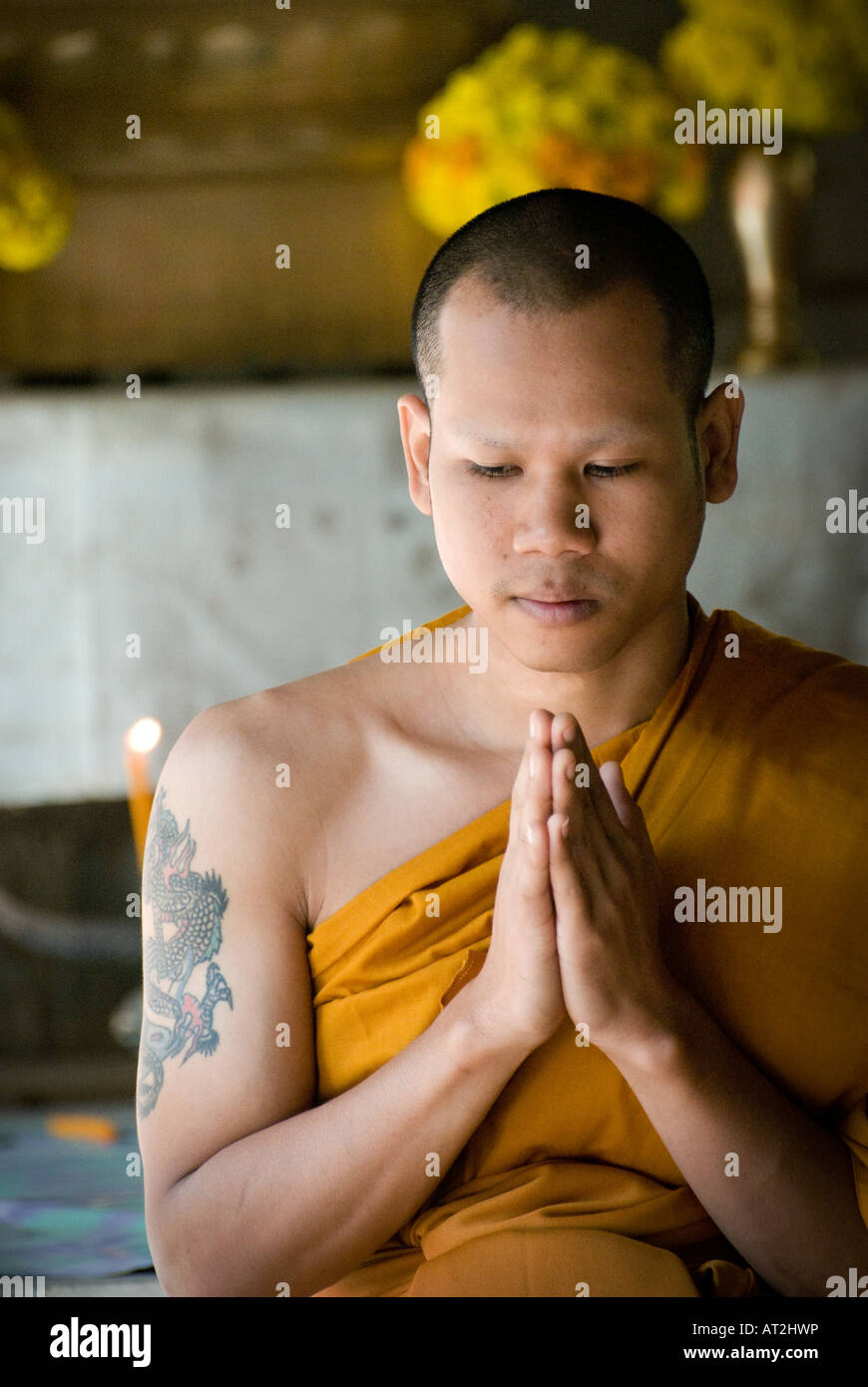 Monk in a forest temple Isan the north east of Thailand Stock Photo - Alamy