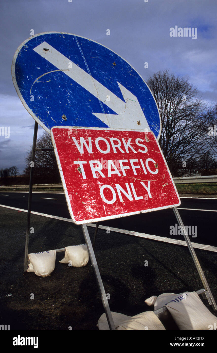 Works Traffic Only Sign Stock Photo - Alamy