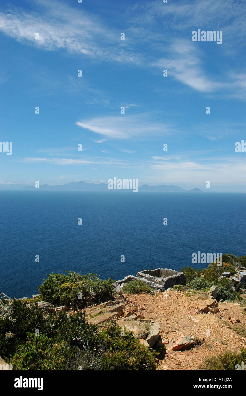 View over sea at Cape Point in Cape of Good hop nature reserve South ...