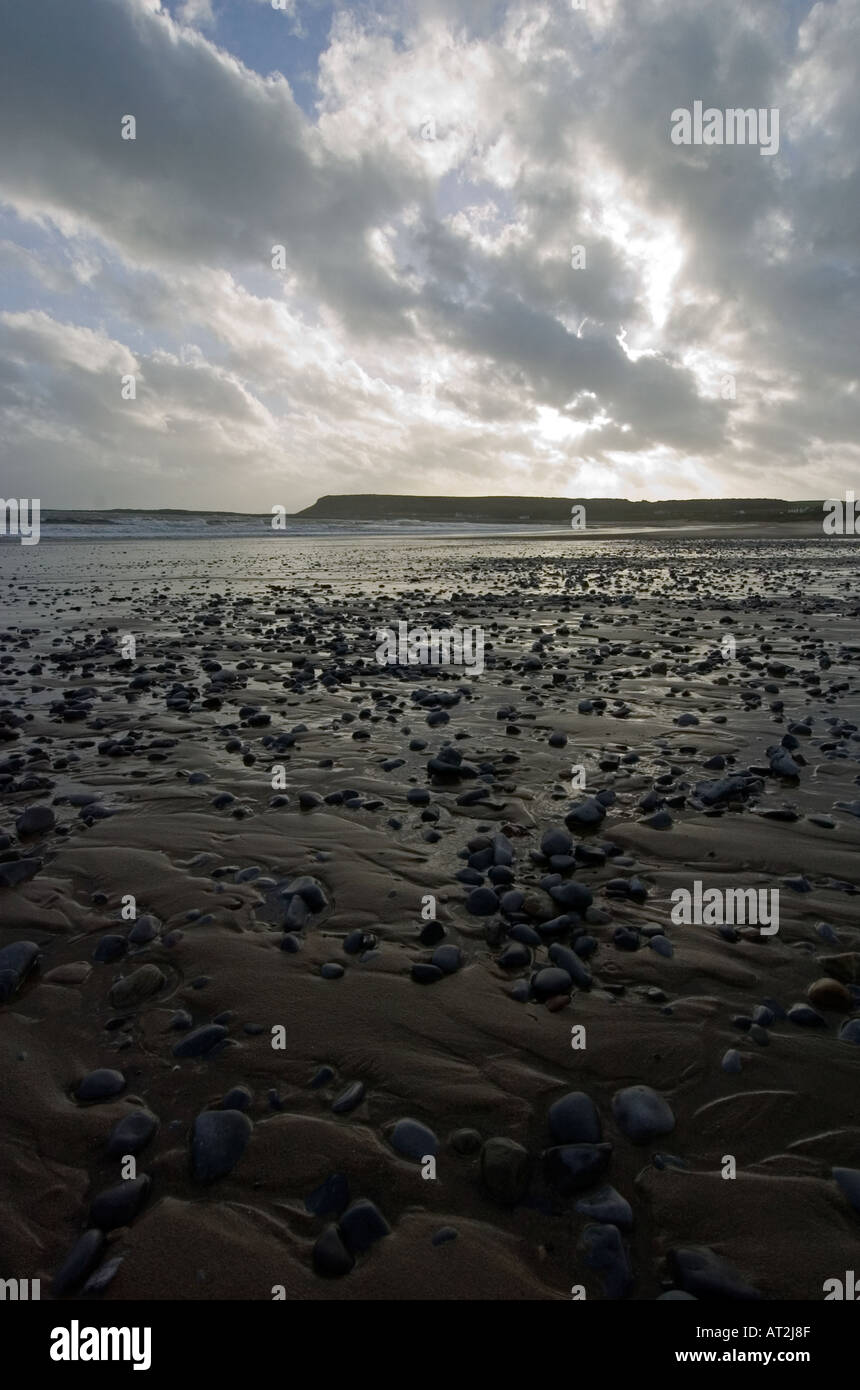 Port Eynon beach on the Gower Peninsular at sunset Stock Photo - Alamy