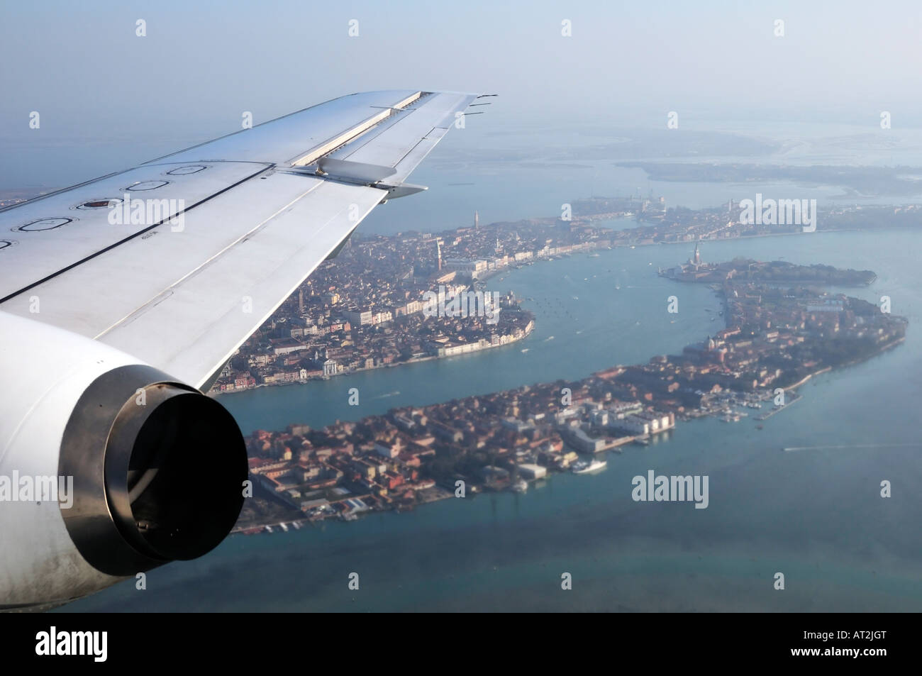 Venice aerial view from airplane window Stock Photo - Alamy