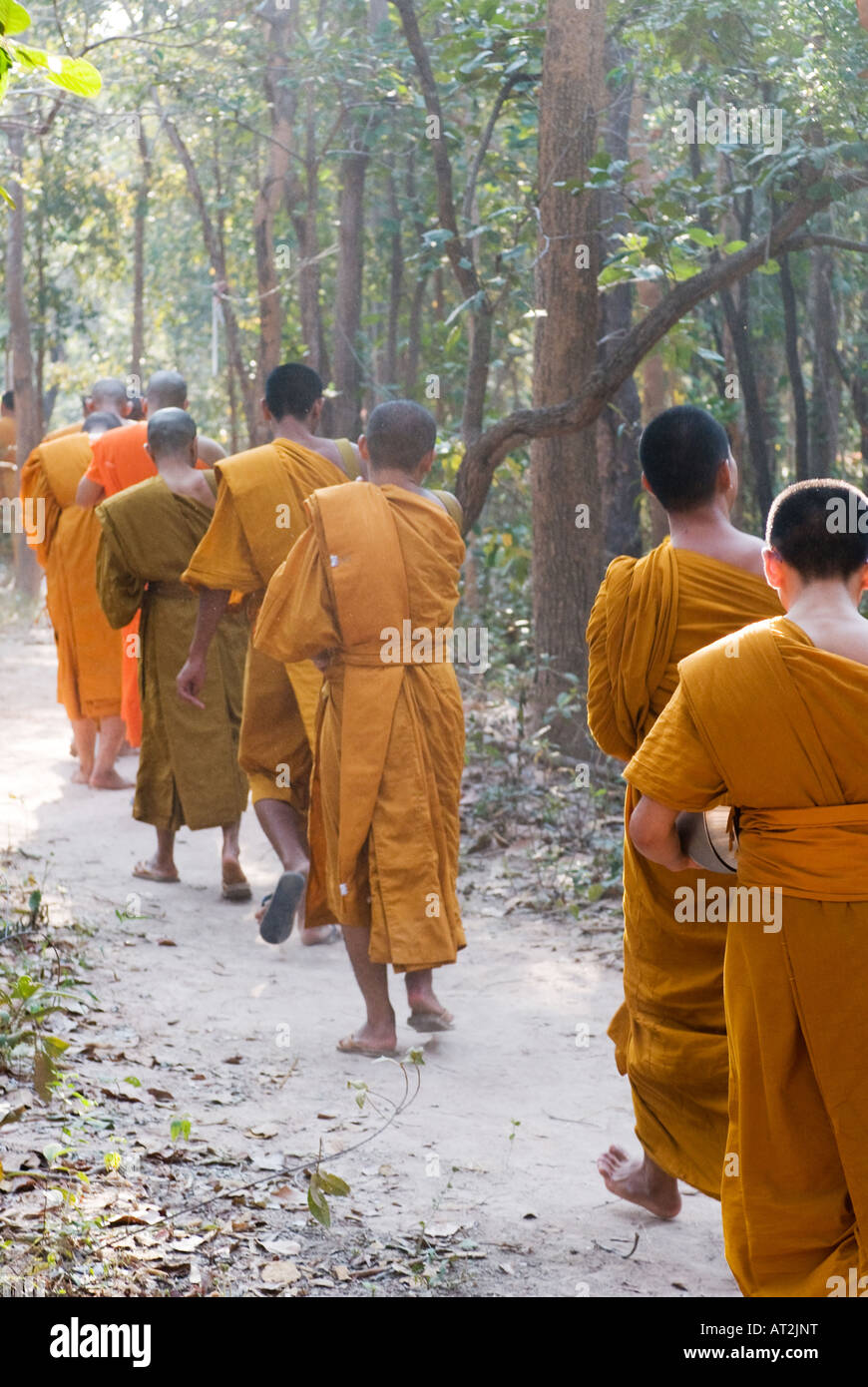 Monks in a forest temple Isan the north east of Thailand Stock Photo ...