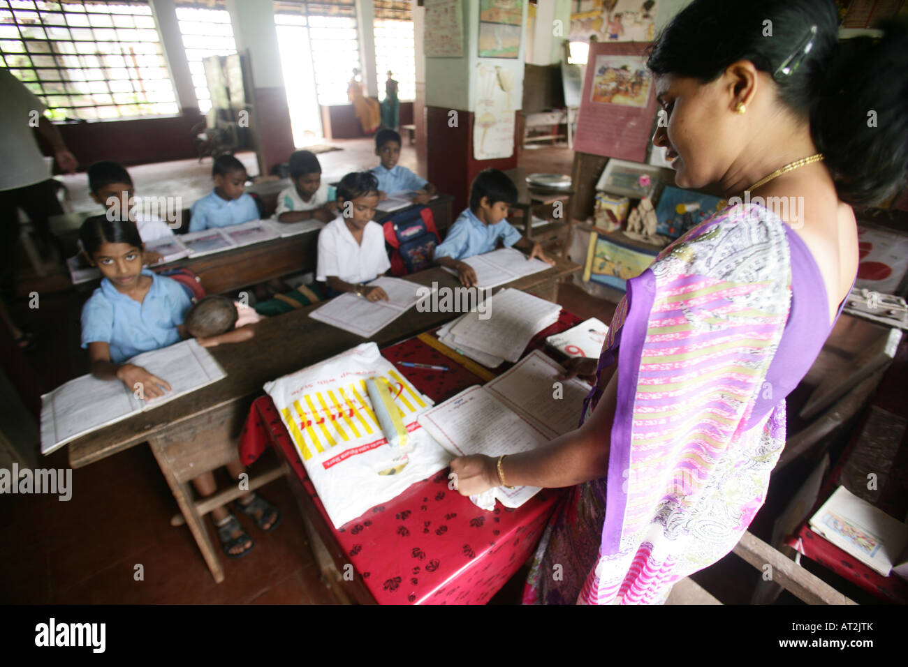 A teacher taking class at a school in Bangalore india Stock Photo - Alamy