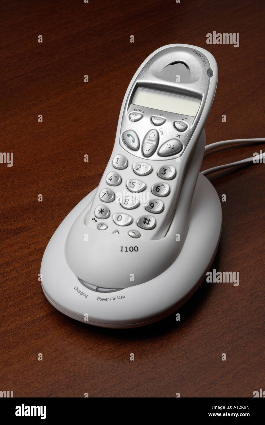 Telephone on desk Stock Photo - Alamy