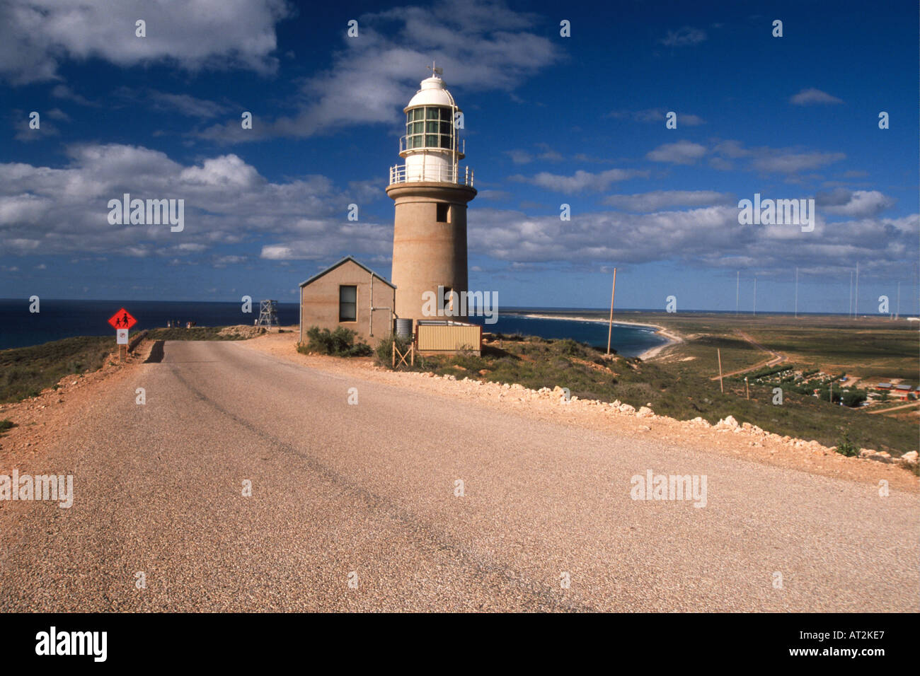 Vlamingh Head lighthouse overlooking the Indian ocean near Exmouth ...
