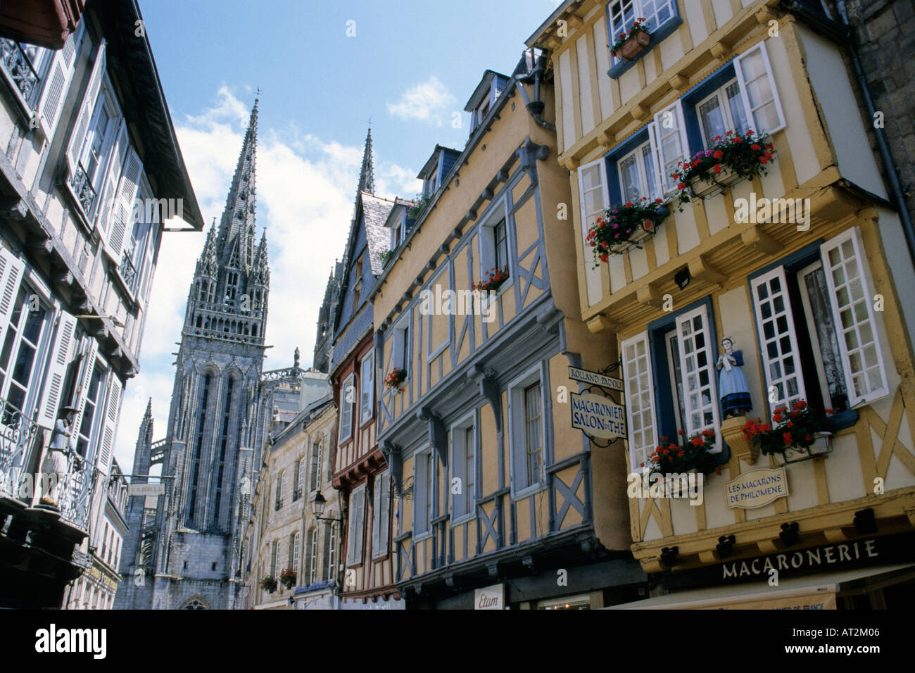 Rue Kereon Quimper Brittany France Stock Photo - Alamy
