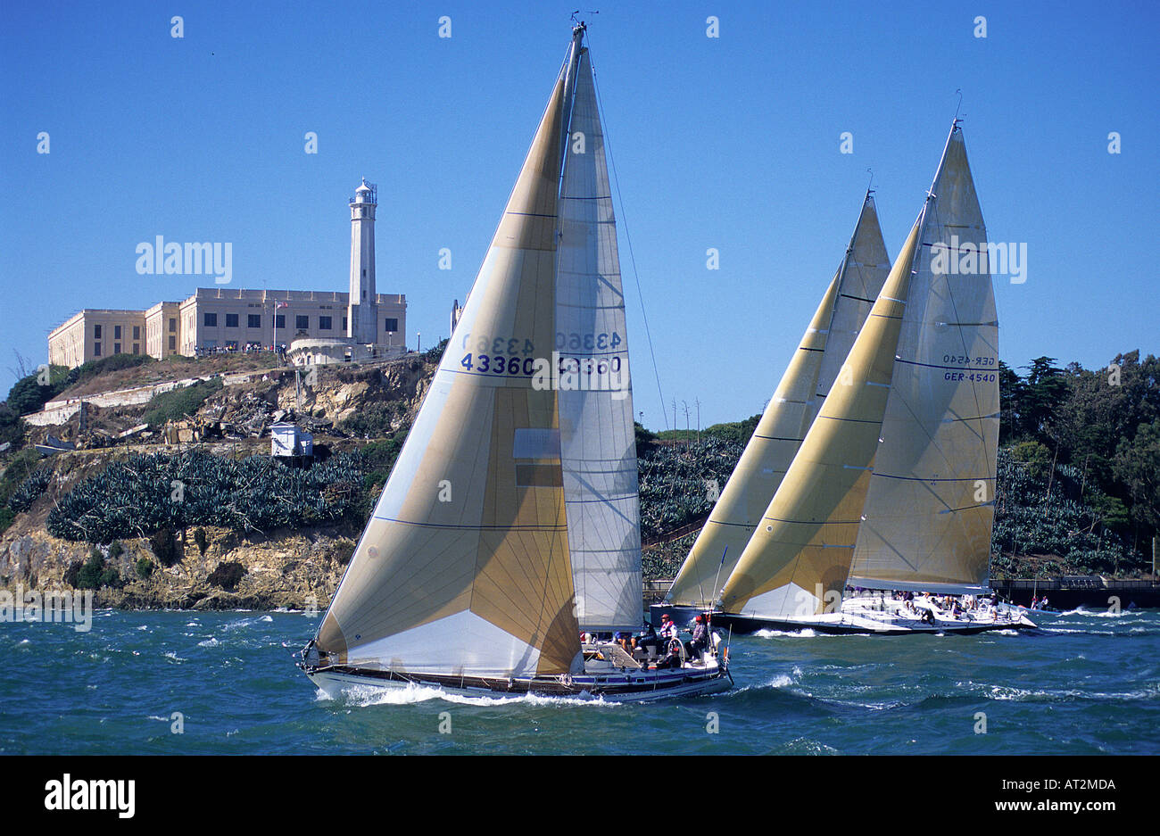 Alcatraz prison and boat race San Francisco San Francisco Bay San ...