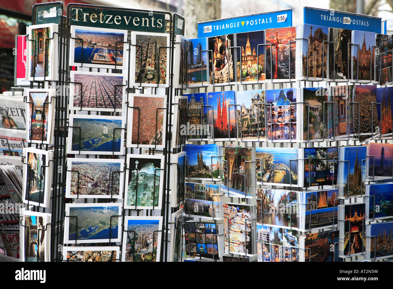 Postcards Barcelona Spain Stock Photo - Alamy