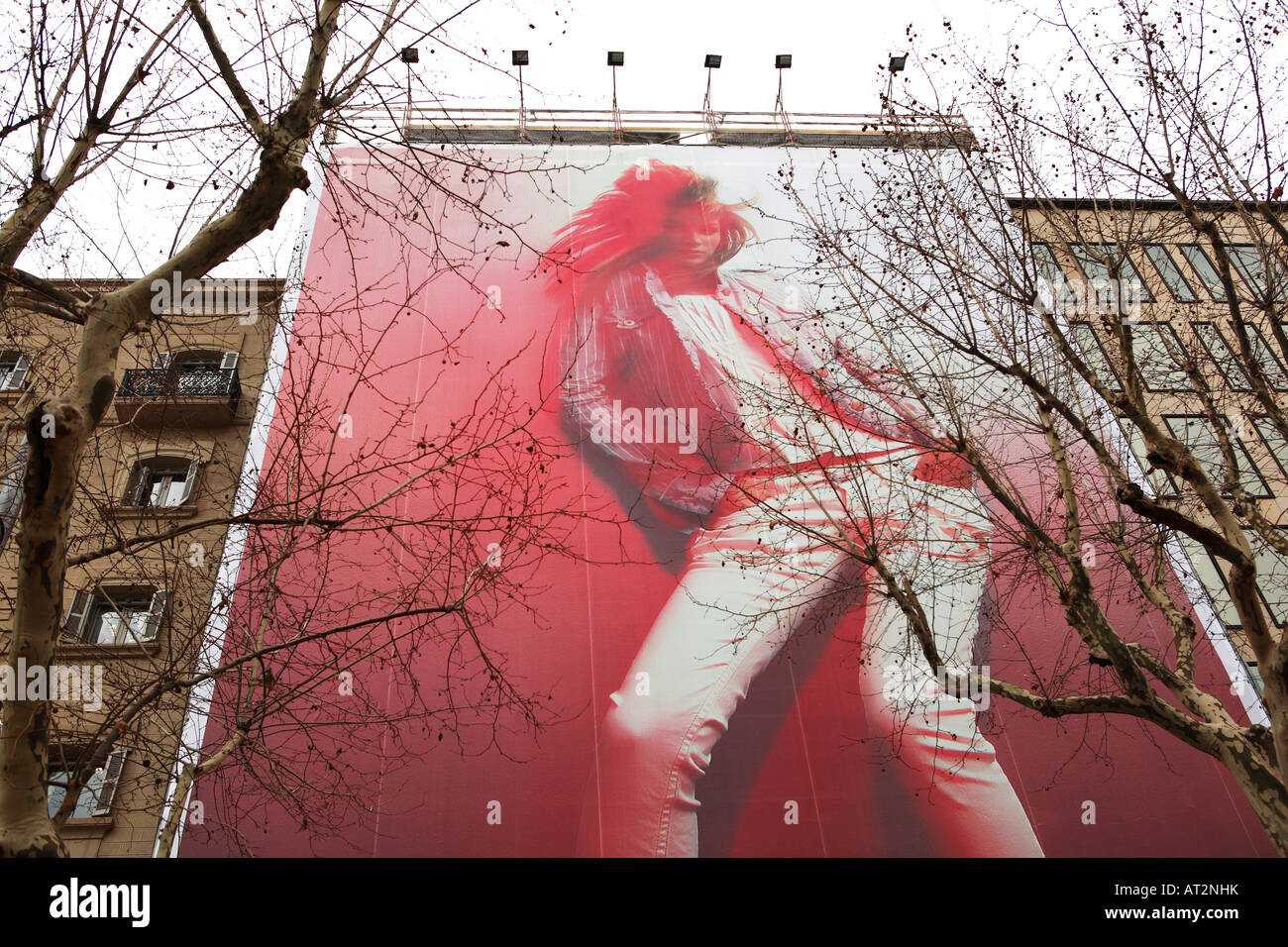 Fashion Billboard on the side of a building Barcelona Spain Stock Photo ...
