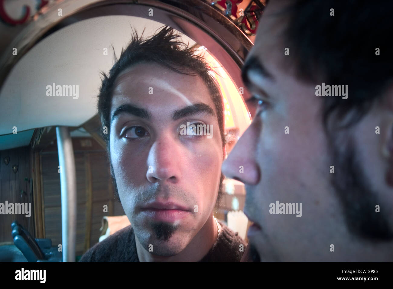 Distorted face mirror hi-res stock photography and images - Alamy
