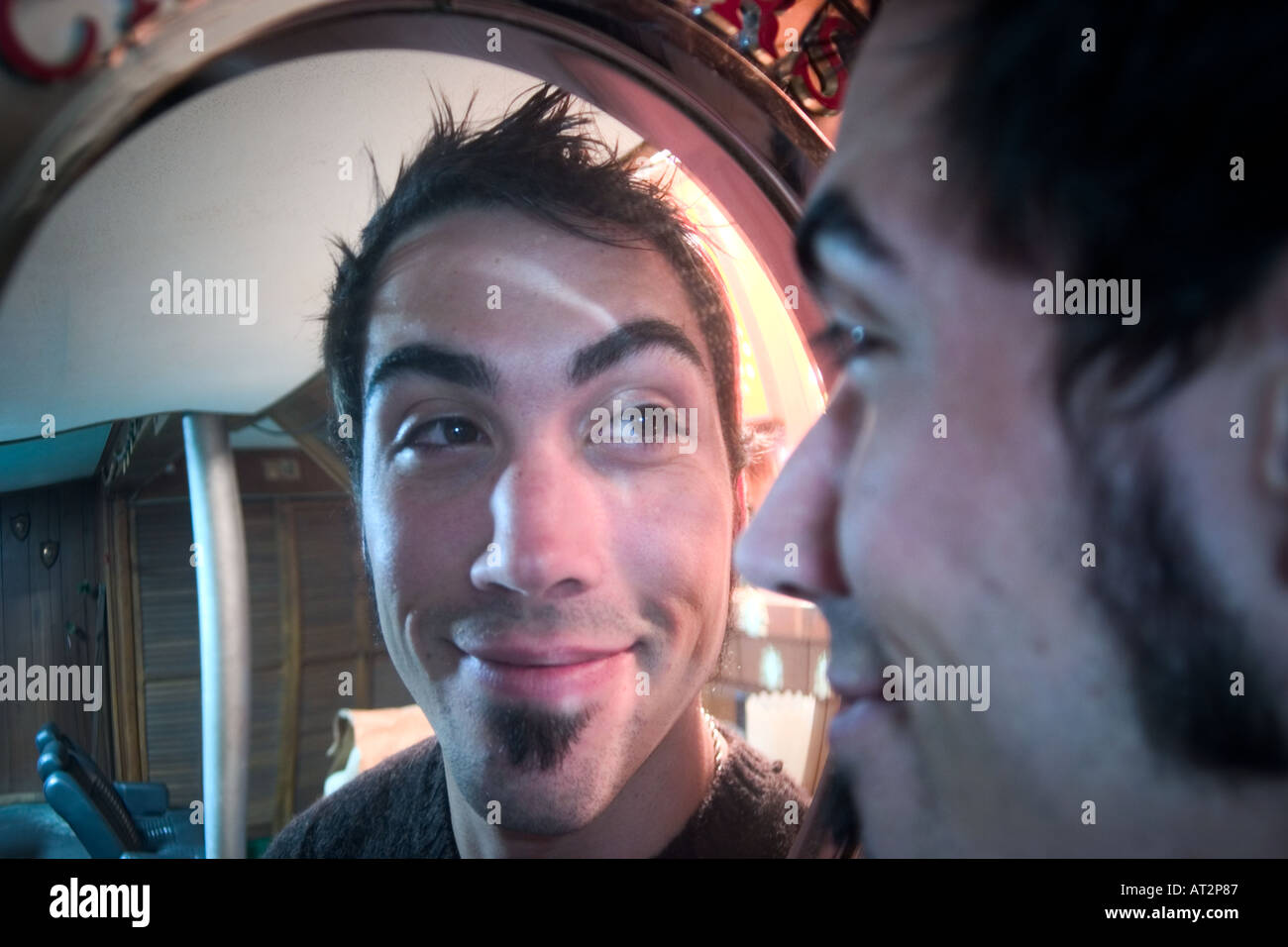 Distorted face mirror hi-res stock photography and images - Alamy
