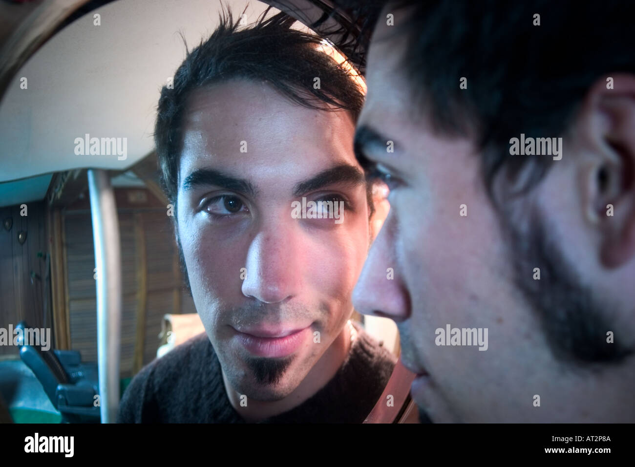Distorted face mirror hi-res stock photography and images - Alamy
