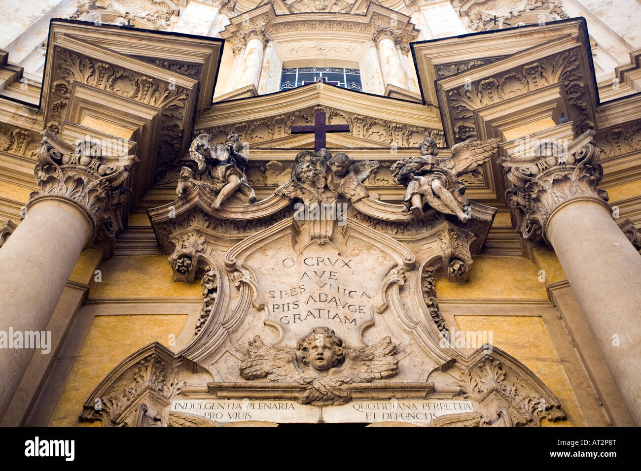 Detail from the rococo facade of Maddalena church, Rome Stock Photo - Alamy