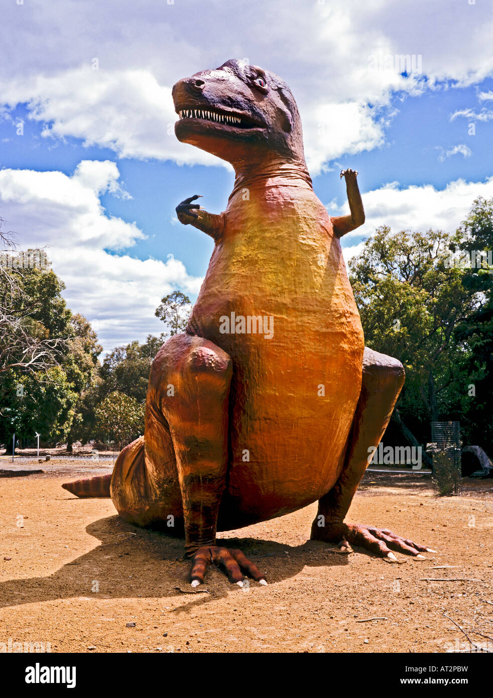 Replica dinosaur in Cohunu Park near Perth Western Australia Stock ...