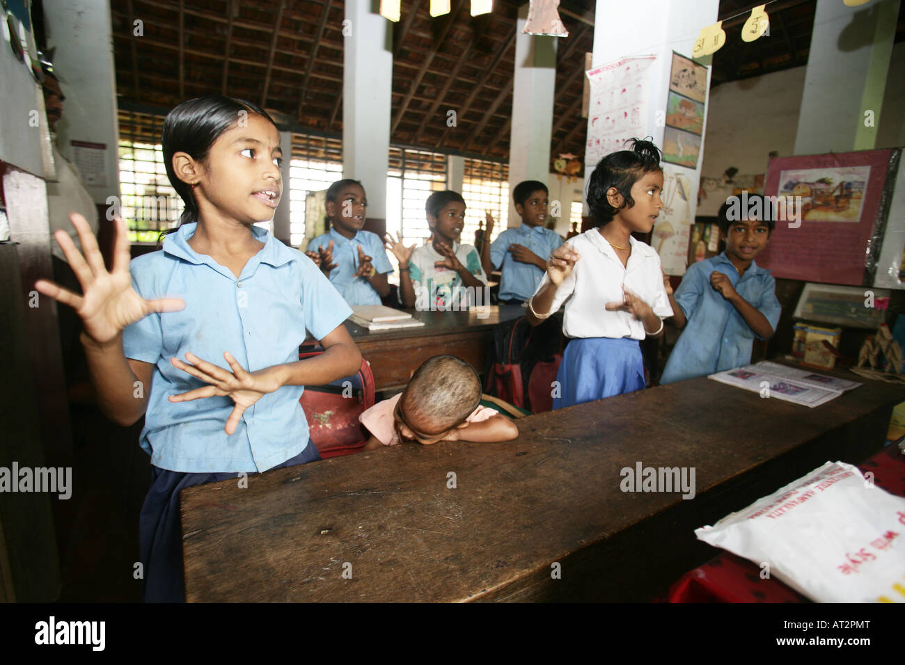 Indian teacher classroom kids student hi-res stock photography and ...
