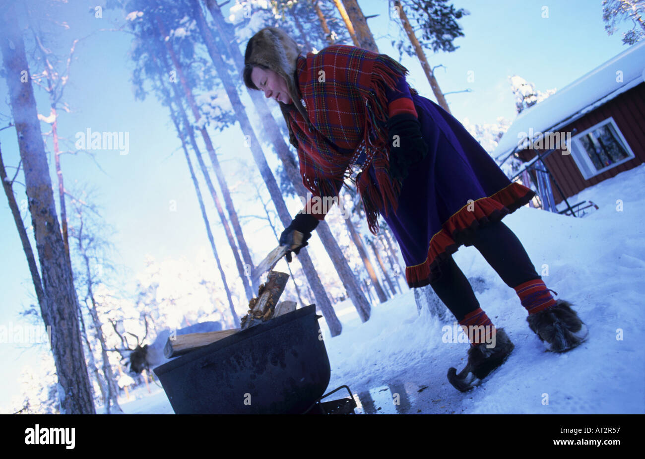 Saami cooking in Lapland Finland Stock Photo - Alamy