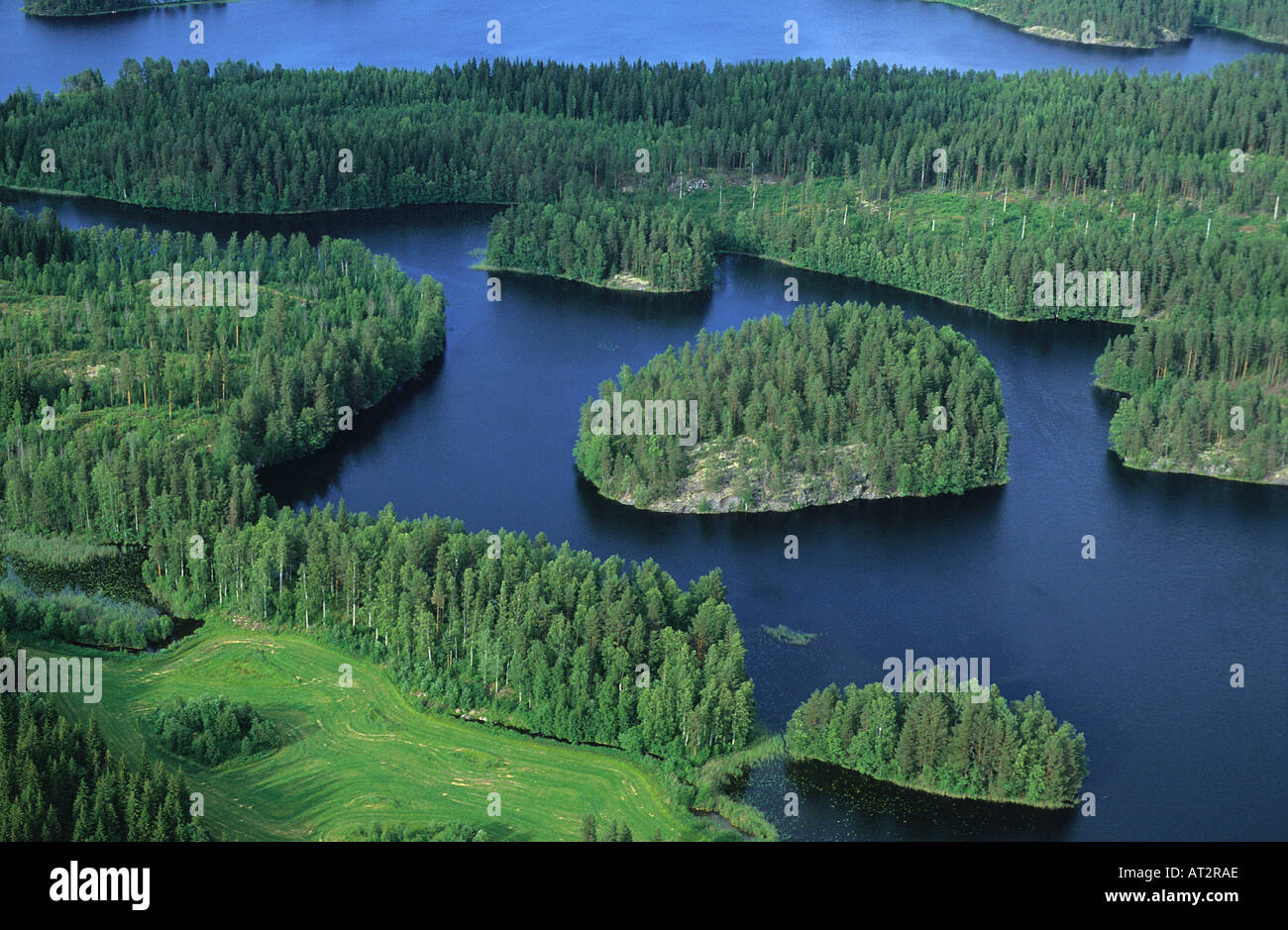 Lakes of Kuopio Finland Aerial view Stock Photo - Alamy