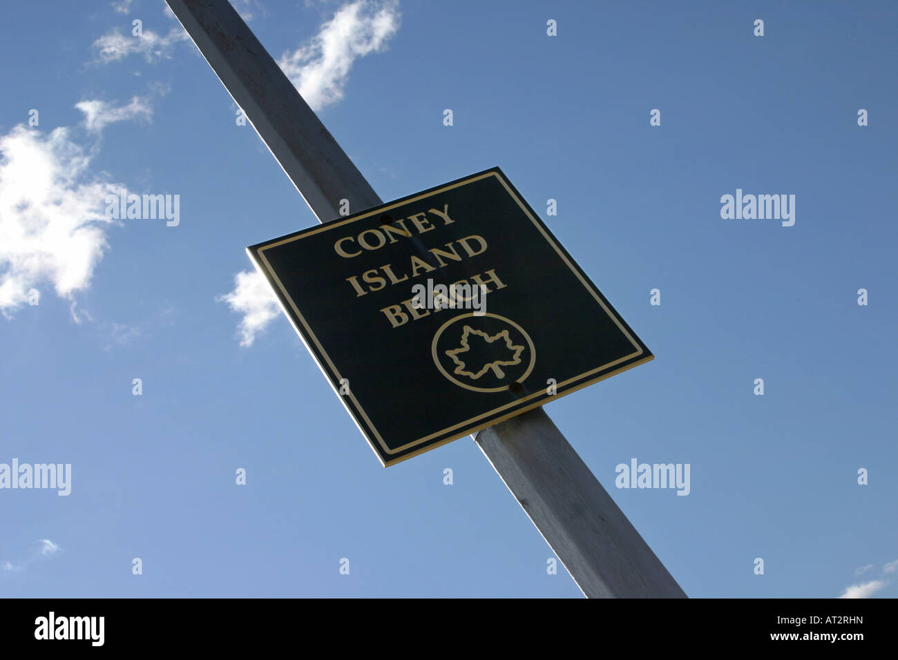 Sign for the beach at Coney Island, New York Stock Photo - Alamy