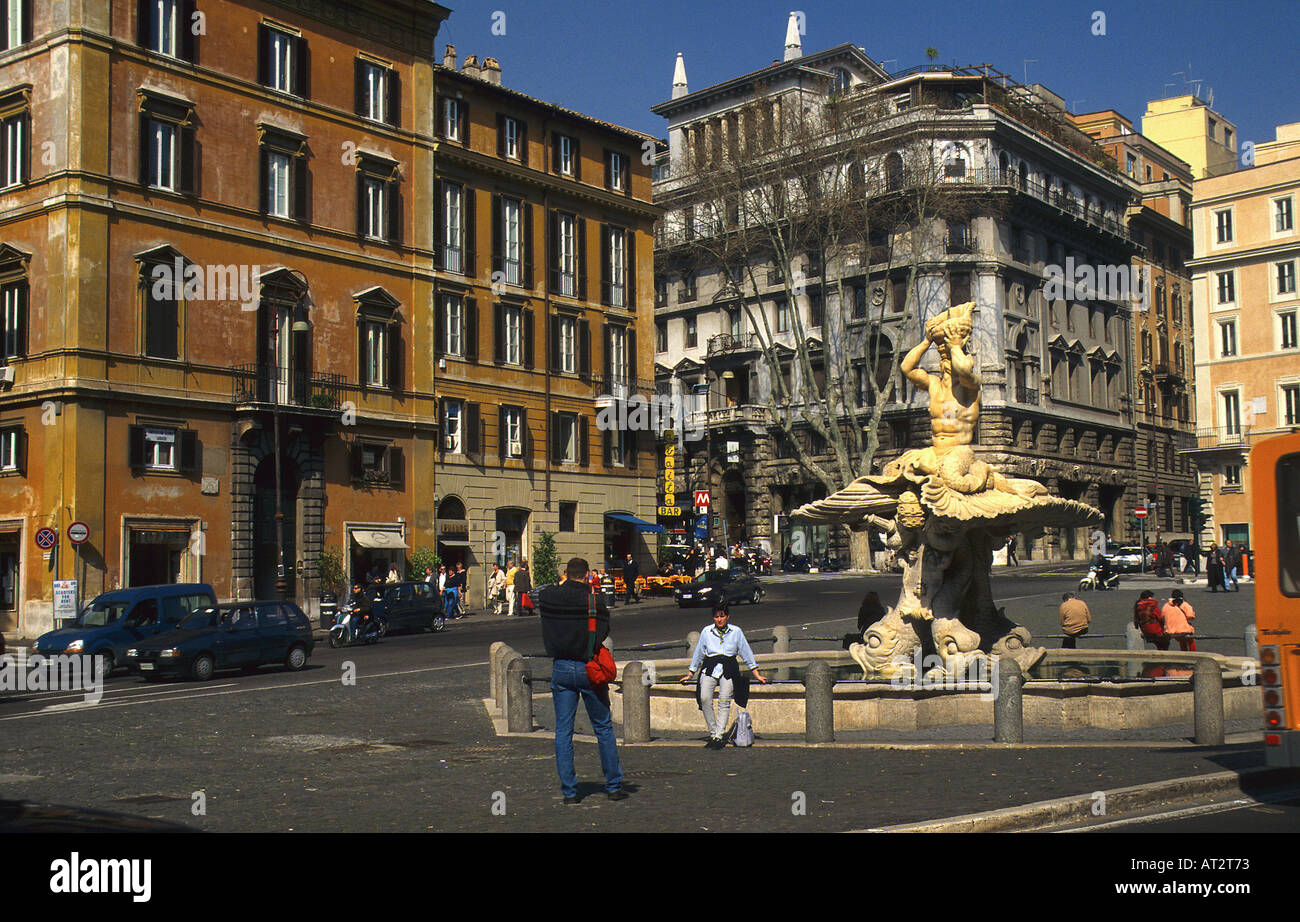Piazza Barberini Rome Italy Stock Photo - Alamy