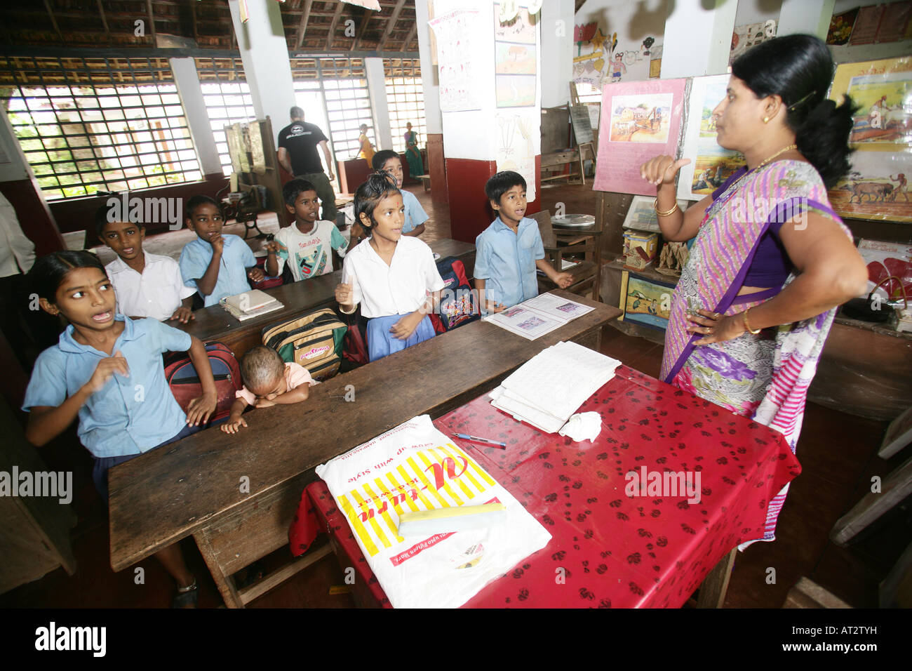 A teacher taking class at a school in Bangalore india Stock Photo - Alamy
