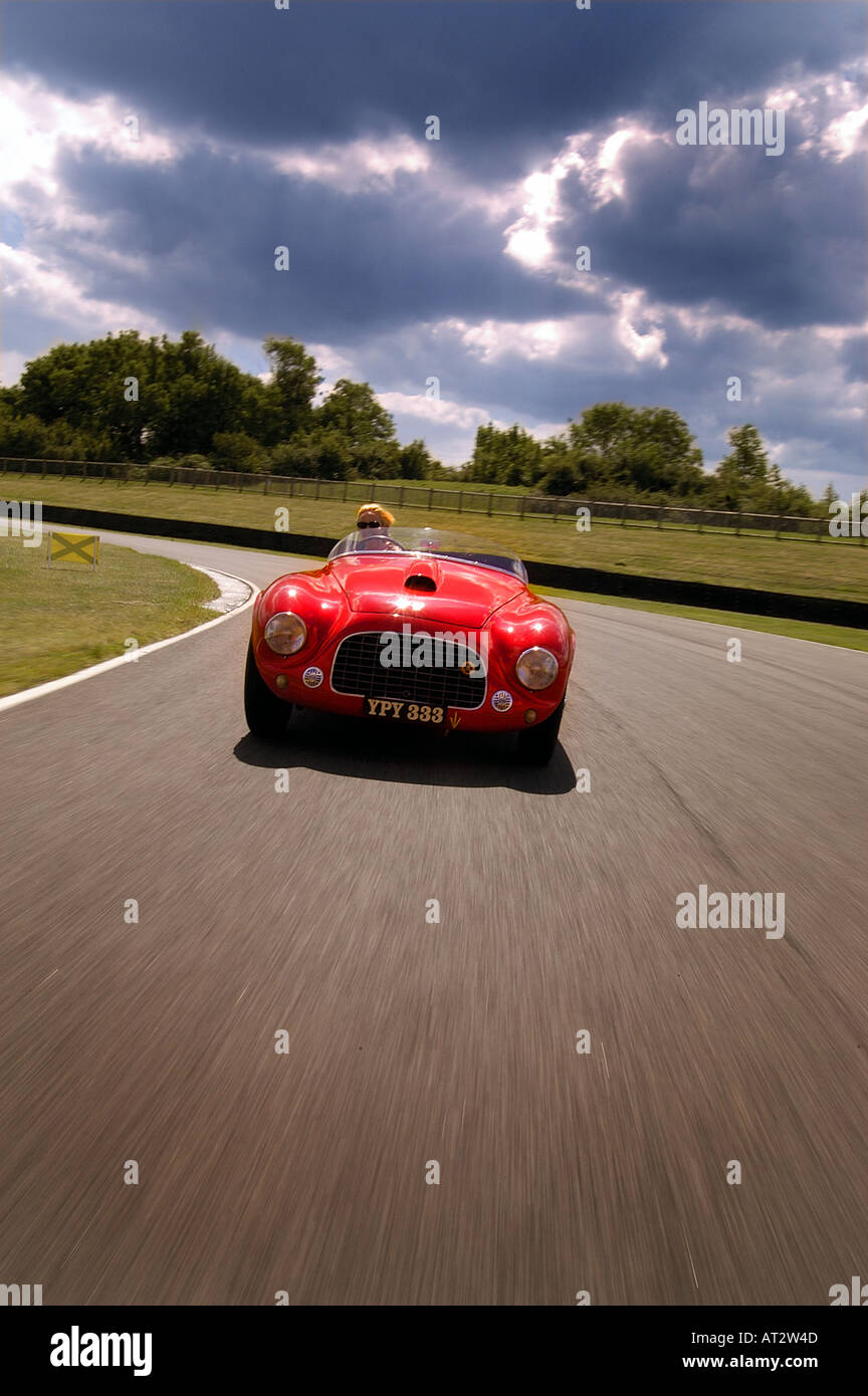 Sally Mason Styrron driving her 1950 Ferrari 166 Barchetta around the ...