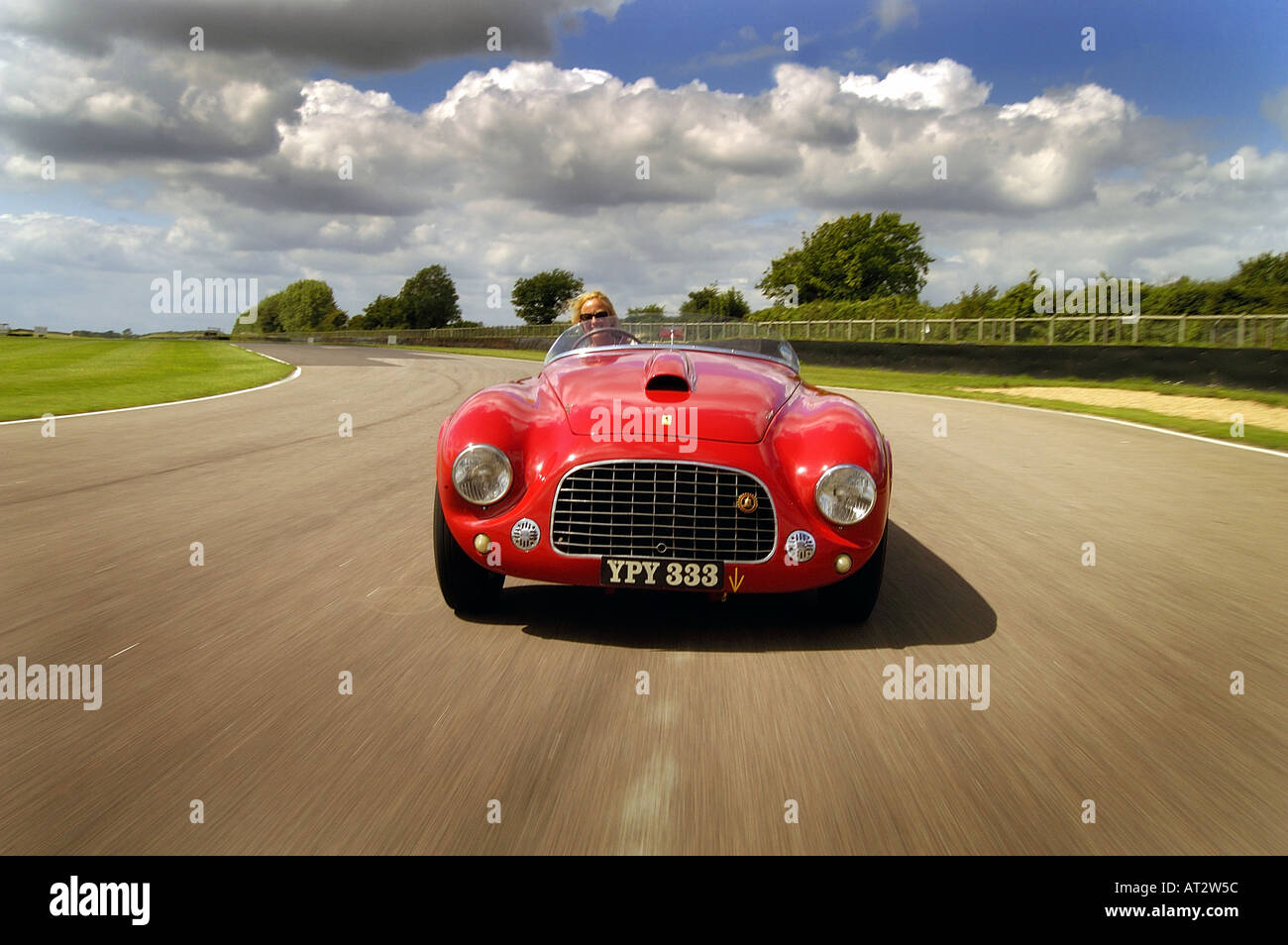 Sally Mason Styrron driving her 1950 Ferrari 166 Barchetta around the ...