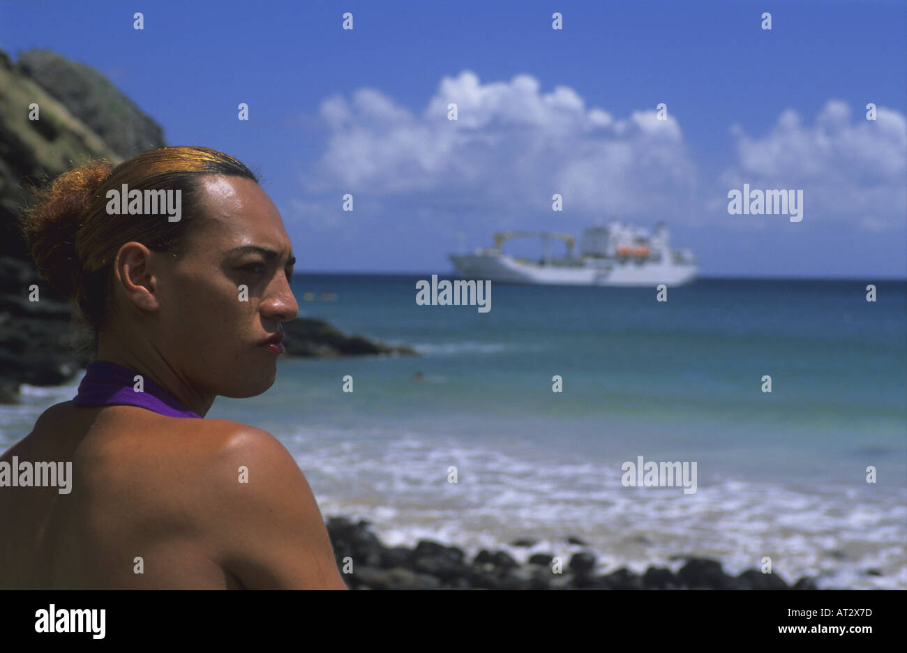 Hane bay Ua Huka Marquesas Islands French Polynesia Stock Photo - Alamy