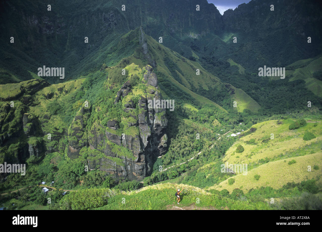 Hanavave range Fatu Hiva Marquesas Islands French Polynesia Stock Photo ...