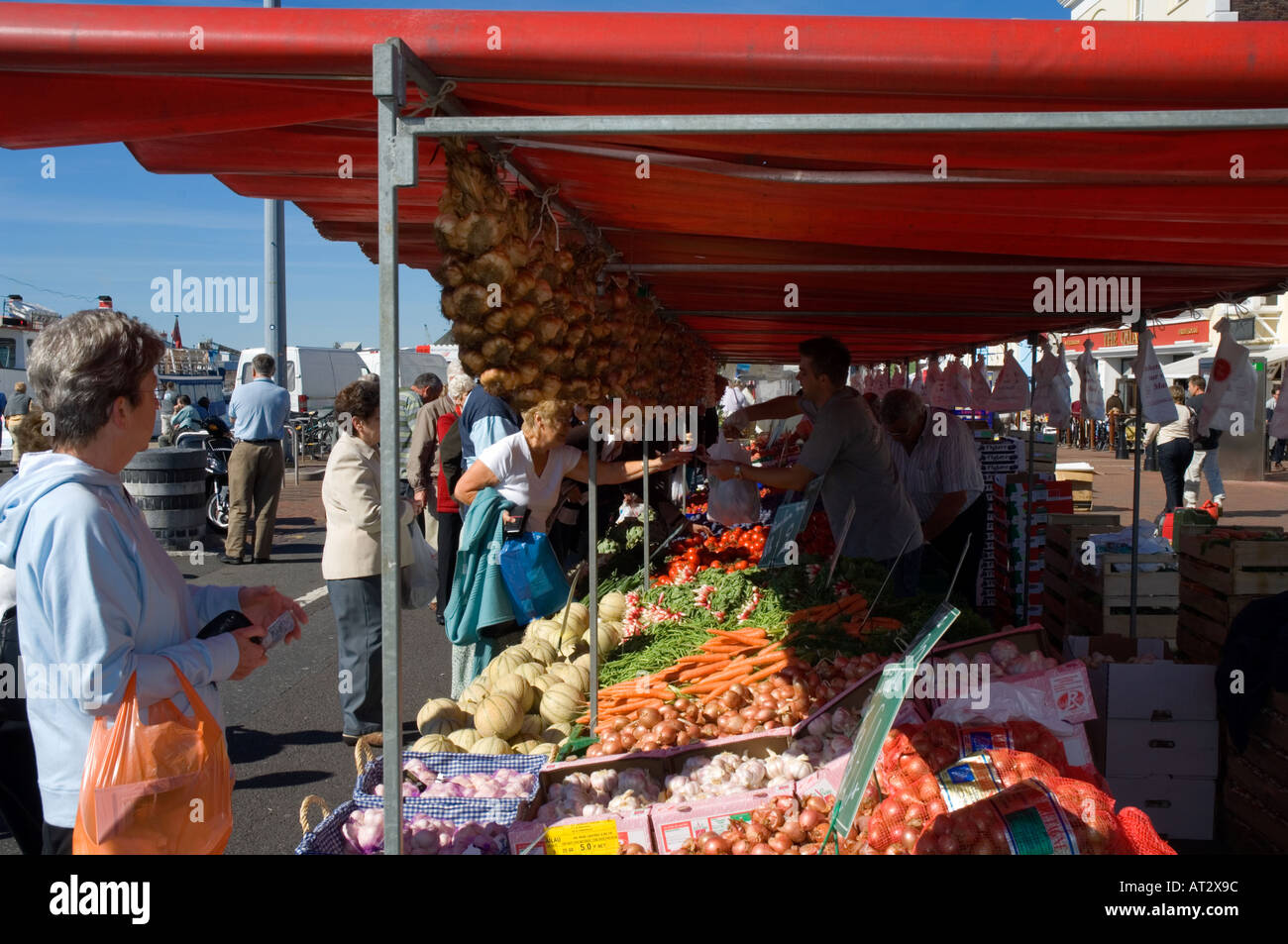 French Market on Poole Quay Dorset England Stock Photo - Alamy