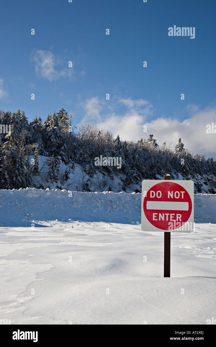 "DO NOT ENTER" sign covered by snow Stock Photo - Alamy