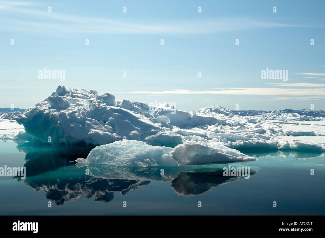 Arctic Ice Flow Edge shot of Iceberg Formations Stock Photo - Alamy