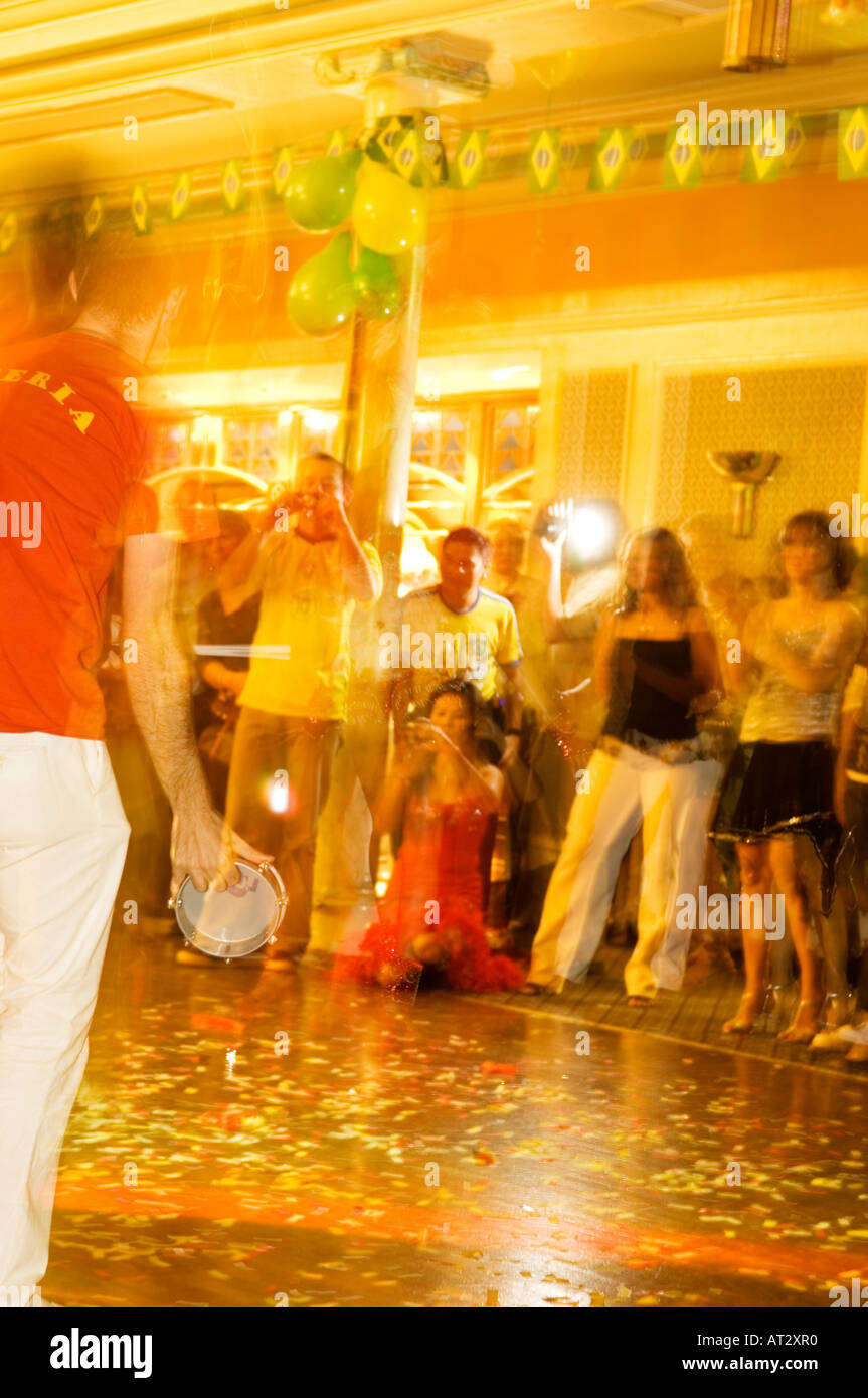 Brazilian dancers and samba band Stock Photo - Alamy