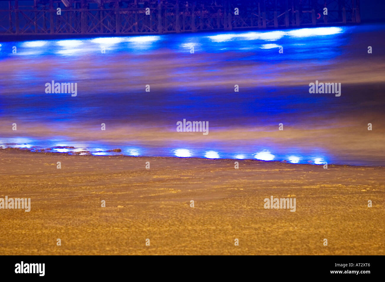 Tide coming in at night Stock Photo - Alamy