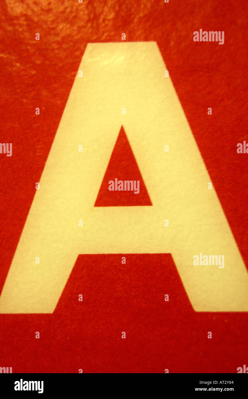 Letter A Red Yellow Stock Photo - Alamy
