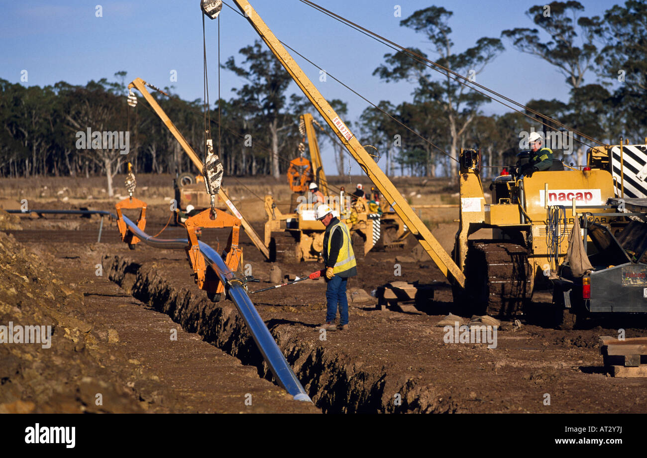 Laying gas pipeline Australia Stock Photo - Alamy
