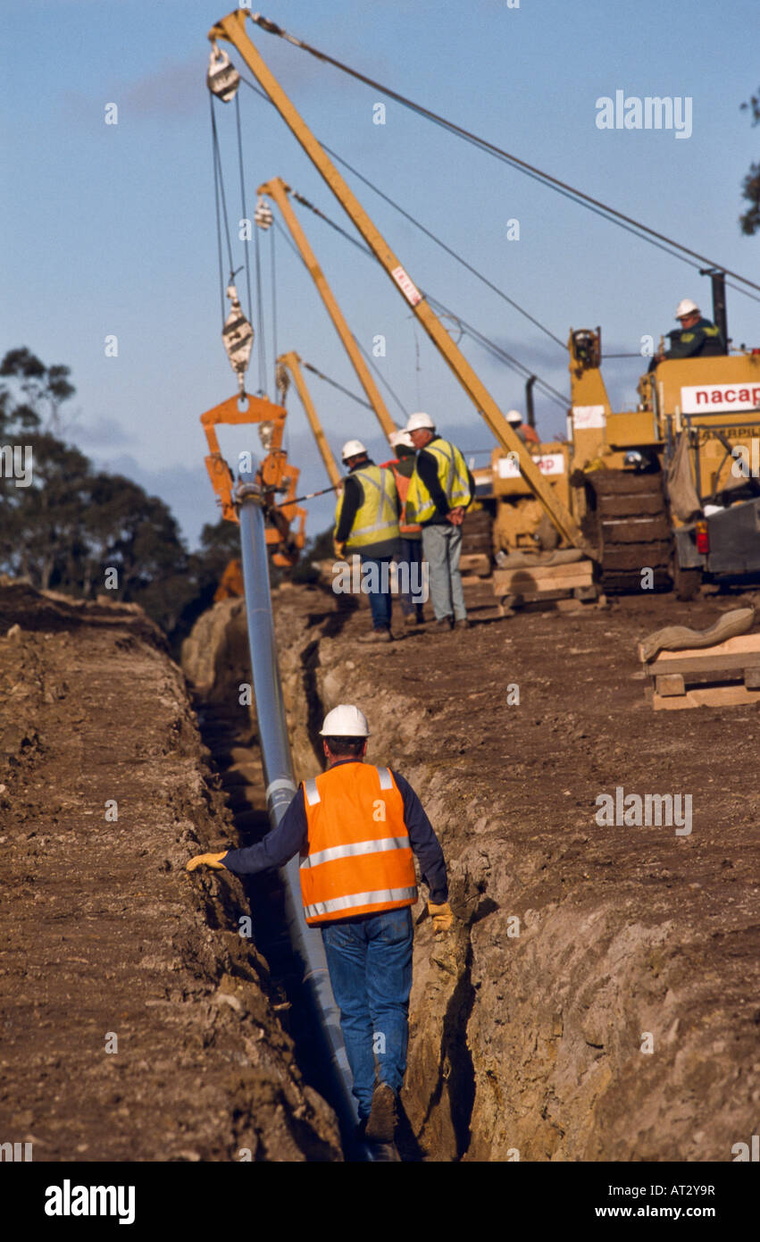 Laying gas pipeline Australia Stock Photo - Alamy