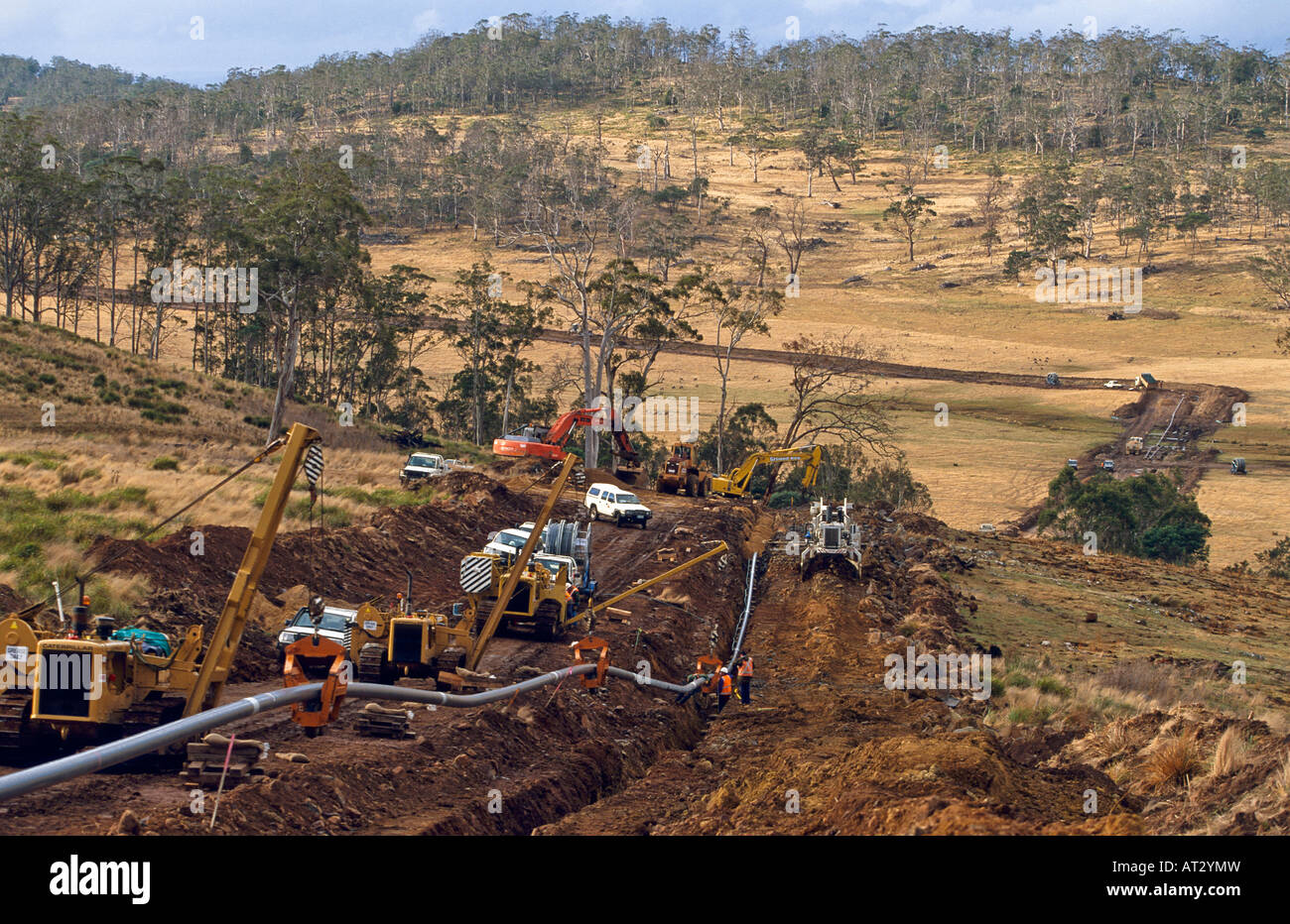 Laying gas pipeline Australia Stock Photo - Alamy