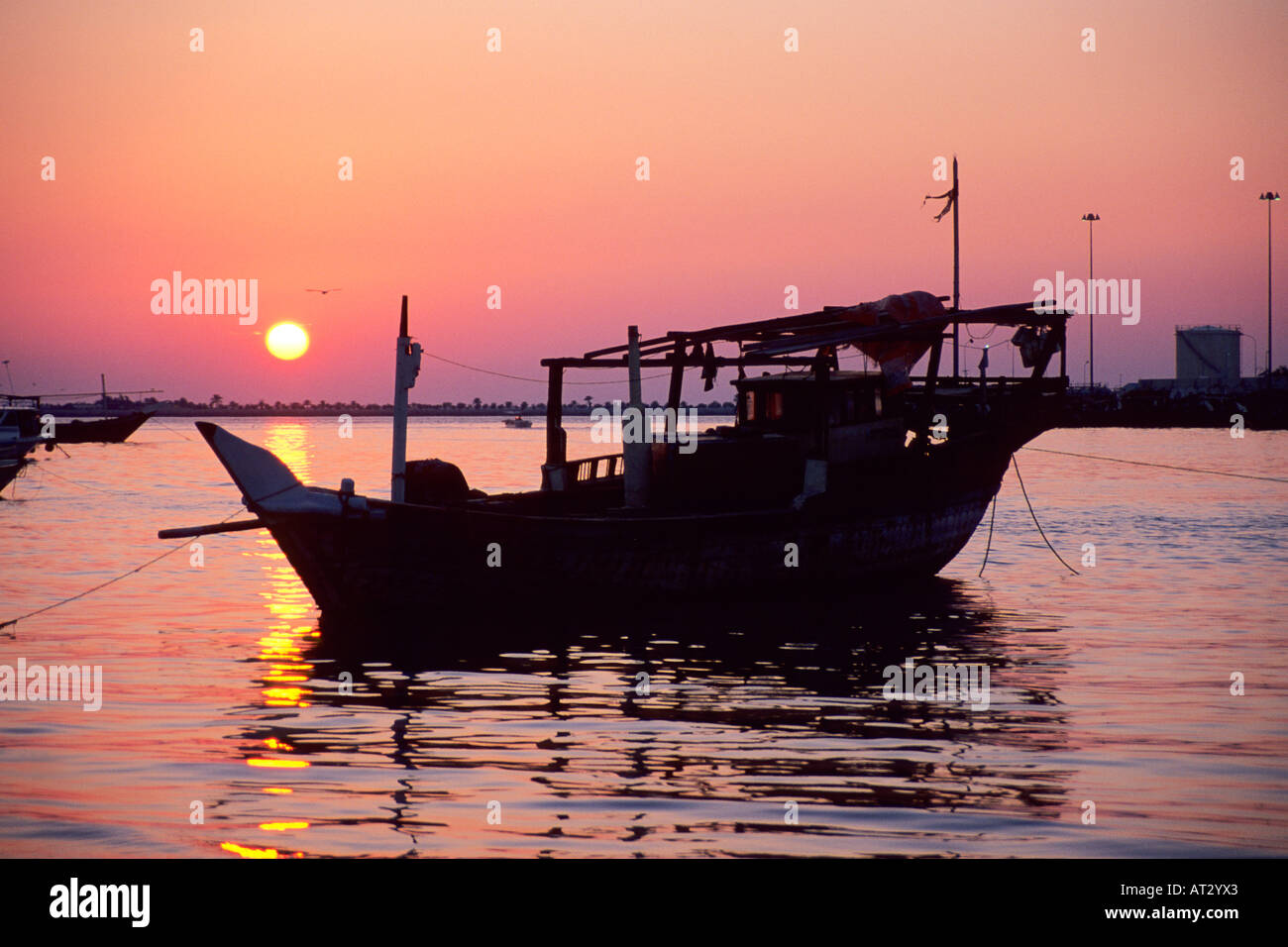 Dhow at sunset Abu Dhabi United Arab Emirates Stock Photo - Alamy