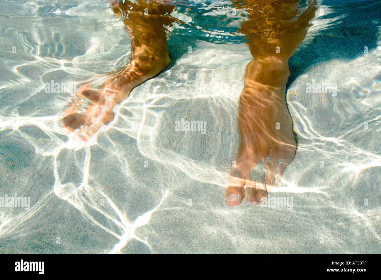 mans feet in water Stock Photo - Alamy