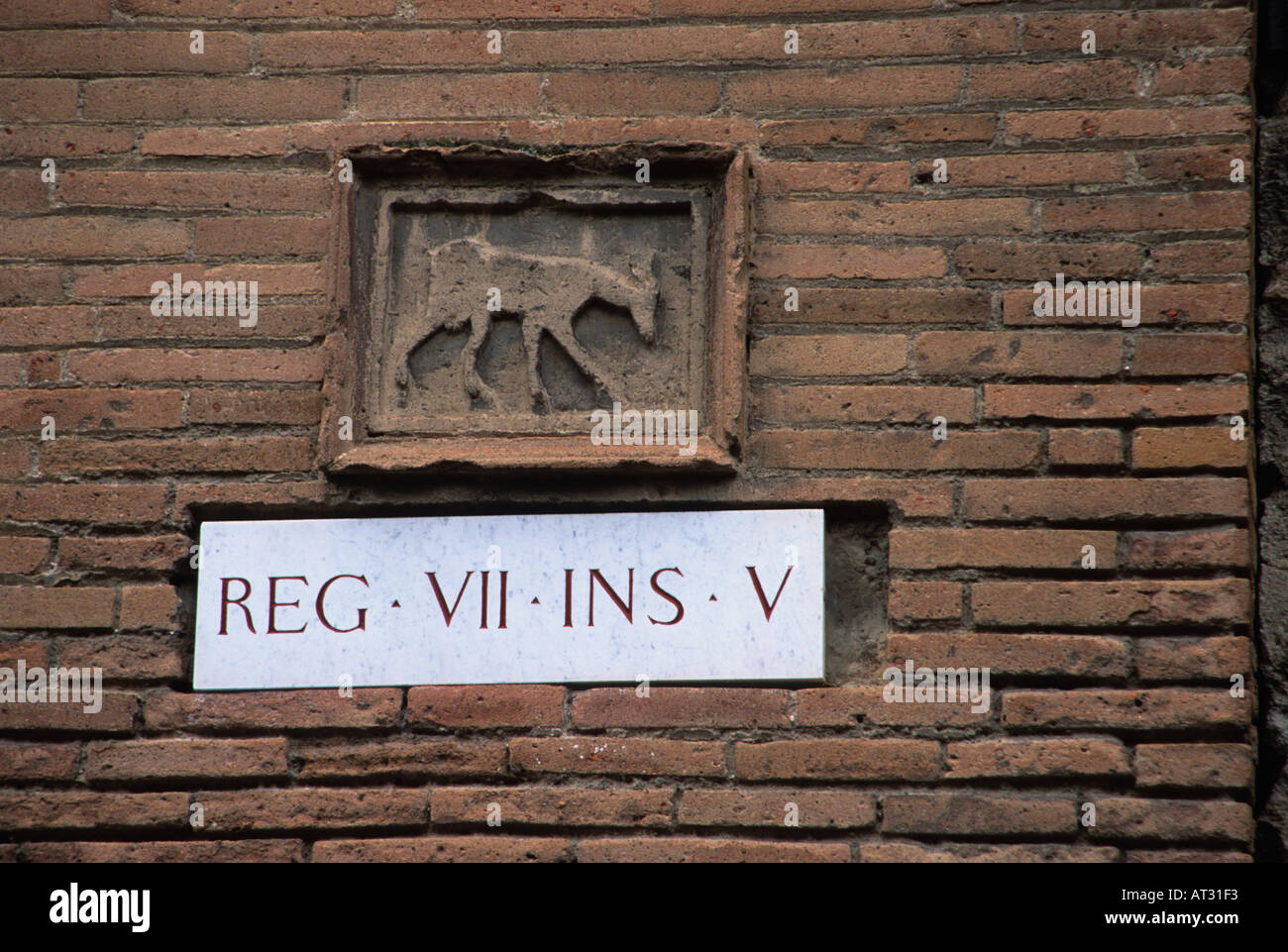 Ancient sign in Pompeii Italy Stock Photo - Alamy
